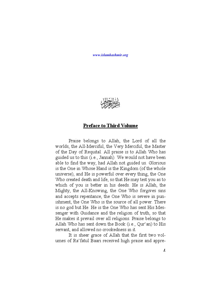 Ra'fatul Bari - Commentary Sahih Al-Bukhari (Vol-III) | PDF