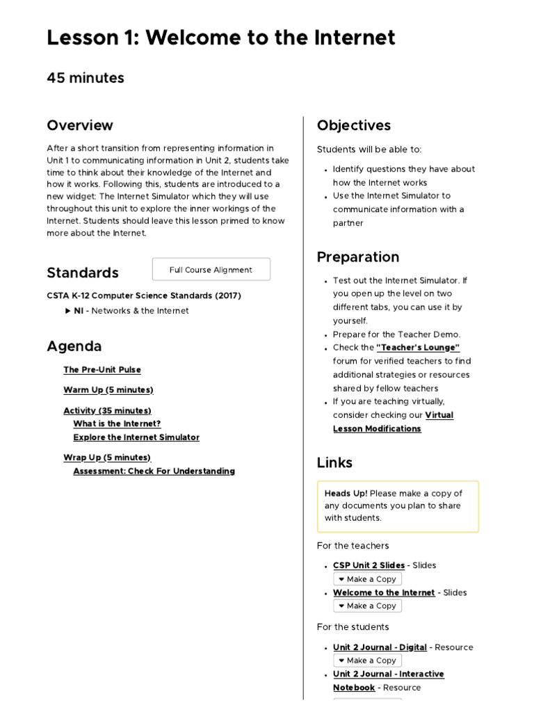 Welcome To The Internet | PDF | Internet | Simulation