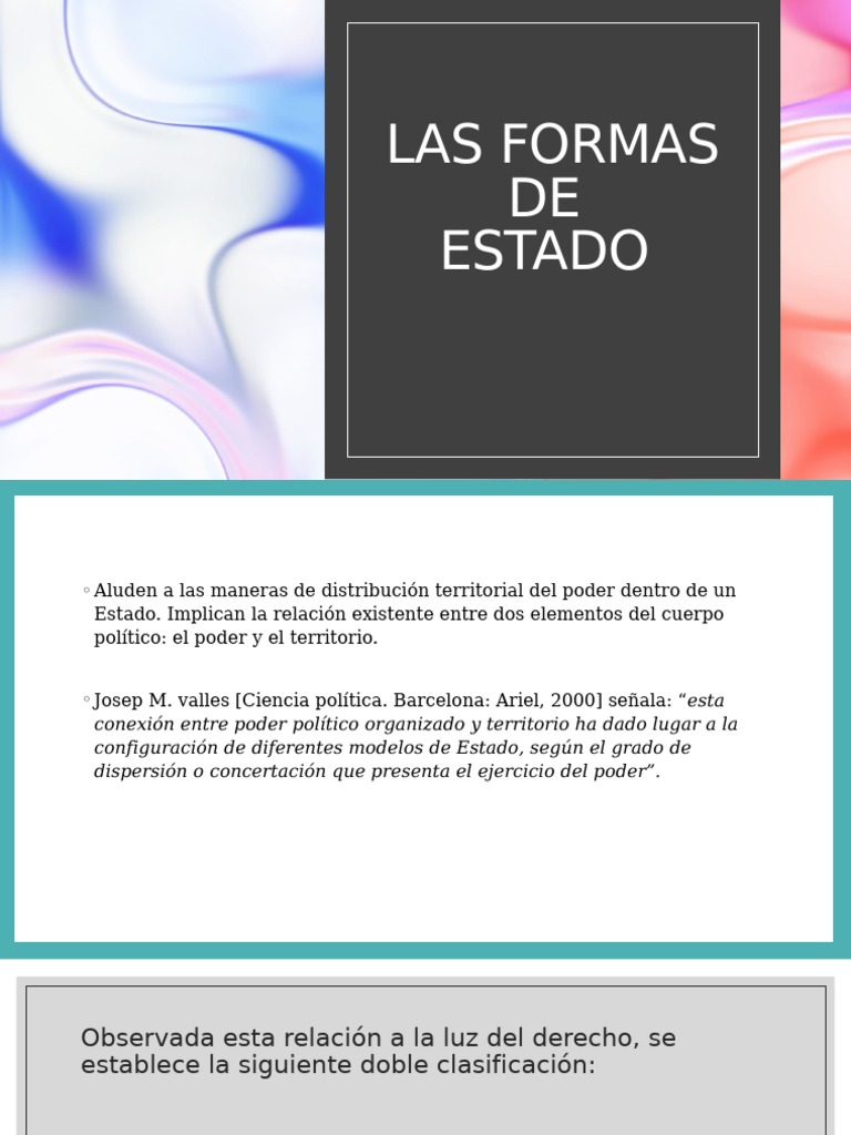 Formas de Estado | PDF | Federación | Federalismo