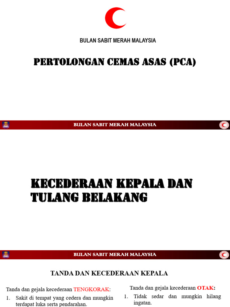 Panduan Kecederaan Kepala dan Tulang Belakang | PDF