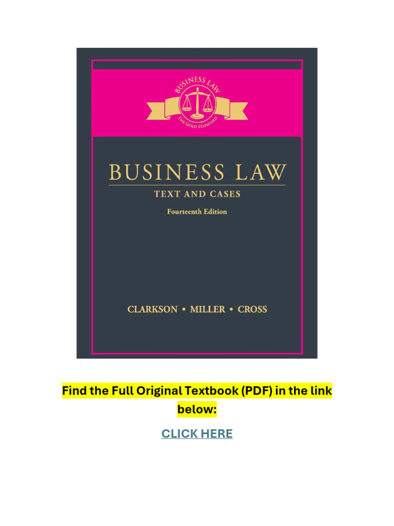 Business Law Text and Cases 14th Edition | PDF | Tort | Product Liability