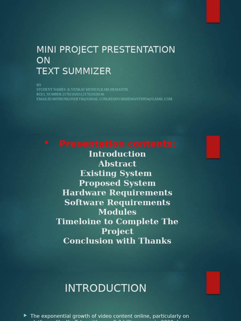 YouTube Transcript Summarizer Project | PDF | You Tube | Client–Server ...