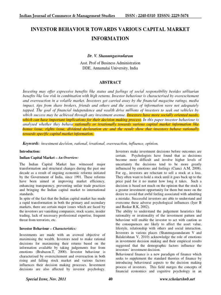 paper | PDF | Behavioral Economics | Investing