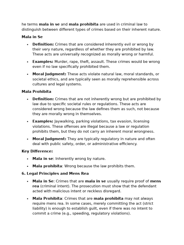 Understanding Mala in Se vs. Mala Prohibita | PDF | Defamation | Fraud