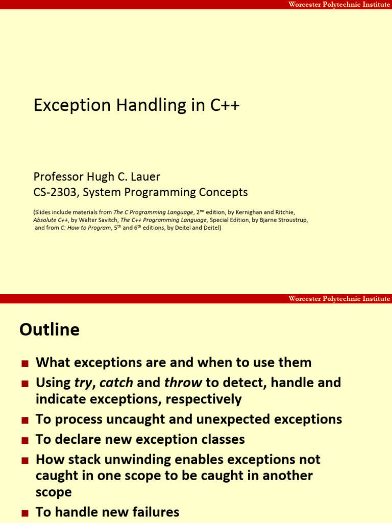 Week6 Exceptionhandling Pdf C Object Oriented Programming