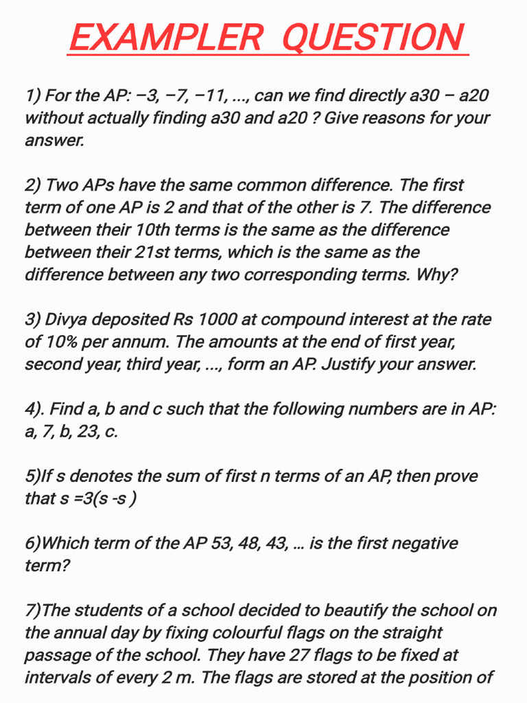 Exampler Question | PDF