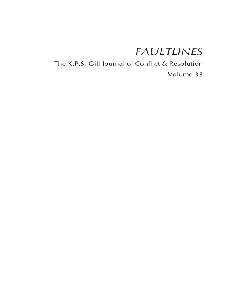 FAULTLINES The K.P.S. Gill Journal of Conflict & Resolution Volume 33 | PDF