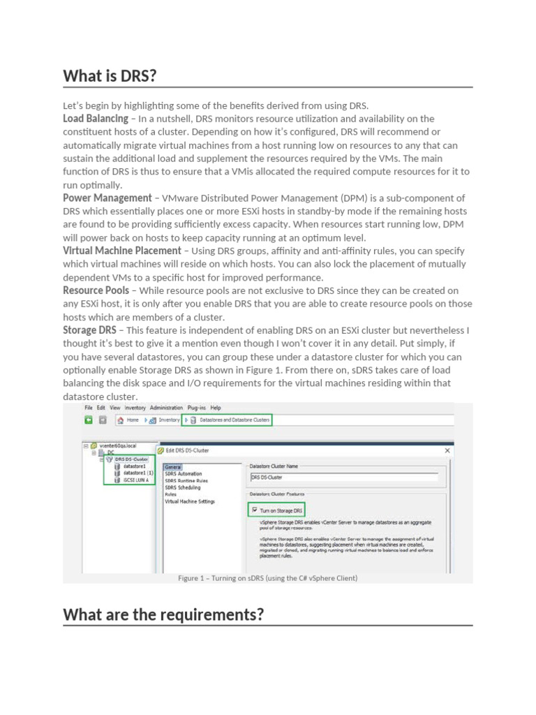 What Is DRS and Configuration | PDF | Virtual Machine | V Mware