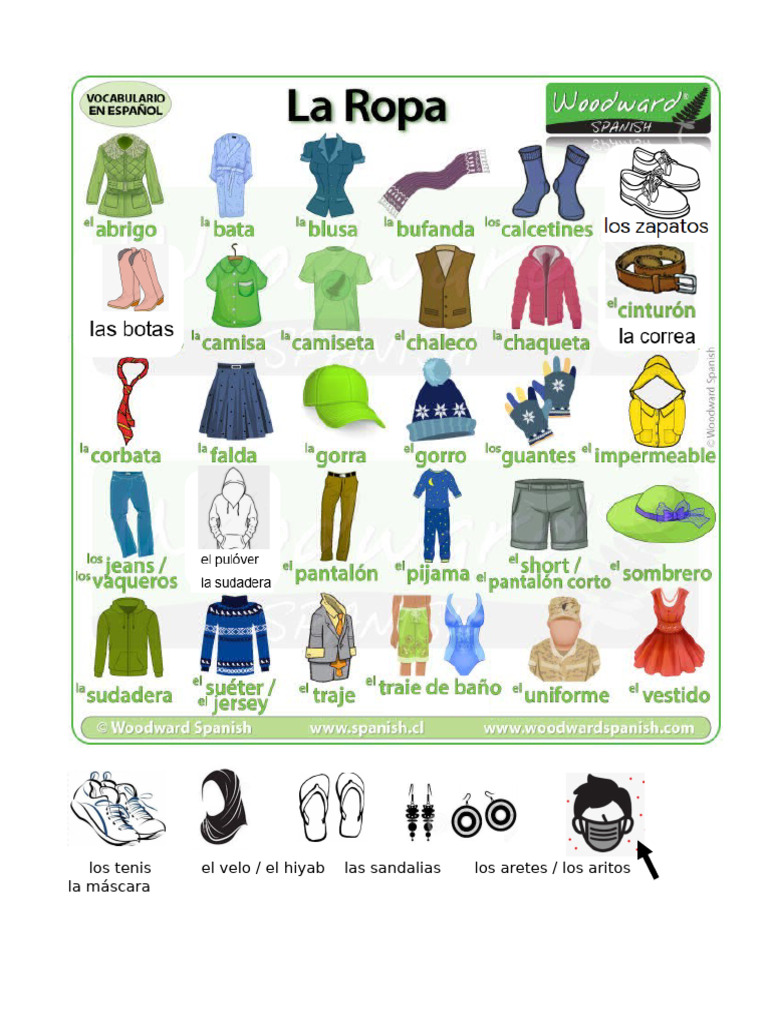 Spanish I - La Ropa Vocabulary Based On | PDF