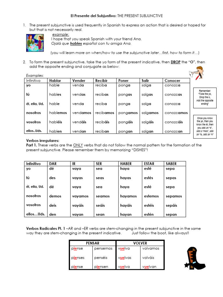 Spanish Present Subjunctive Conjugations | PDF | Lingüística ...