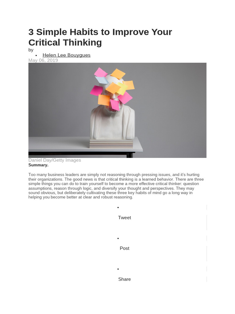 Enhance Critical Thinking in Business | PDF | Thought | Critical Thinking
