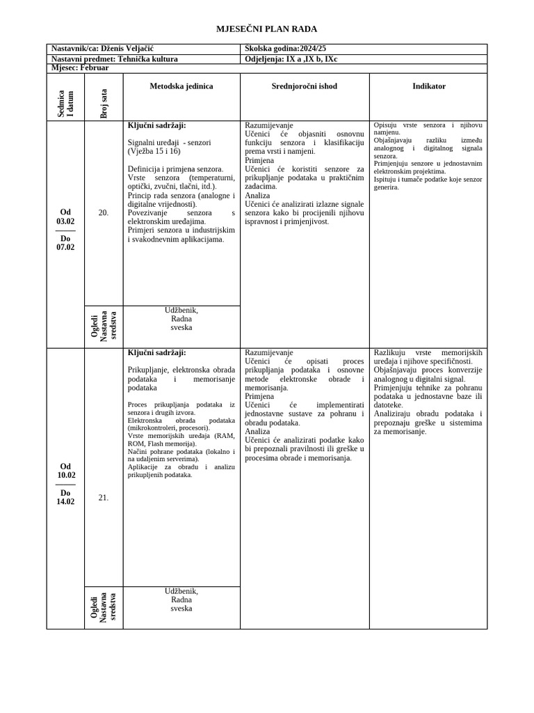 Mjesečni-Obrazac IX TK | PDF