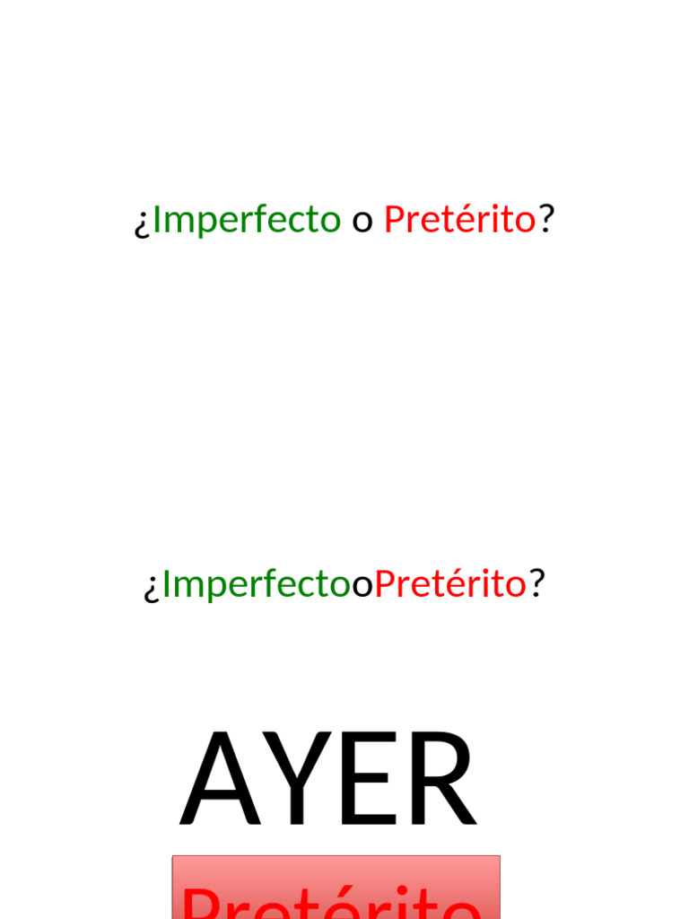 Spanish Preterite and Imperfect Notes | PDF