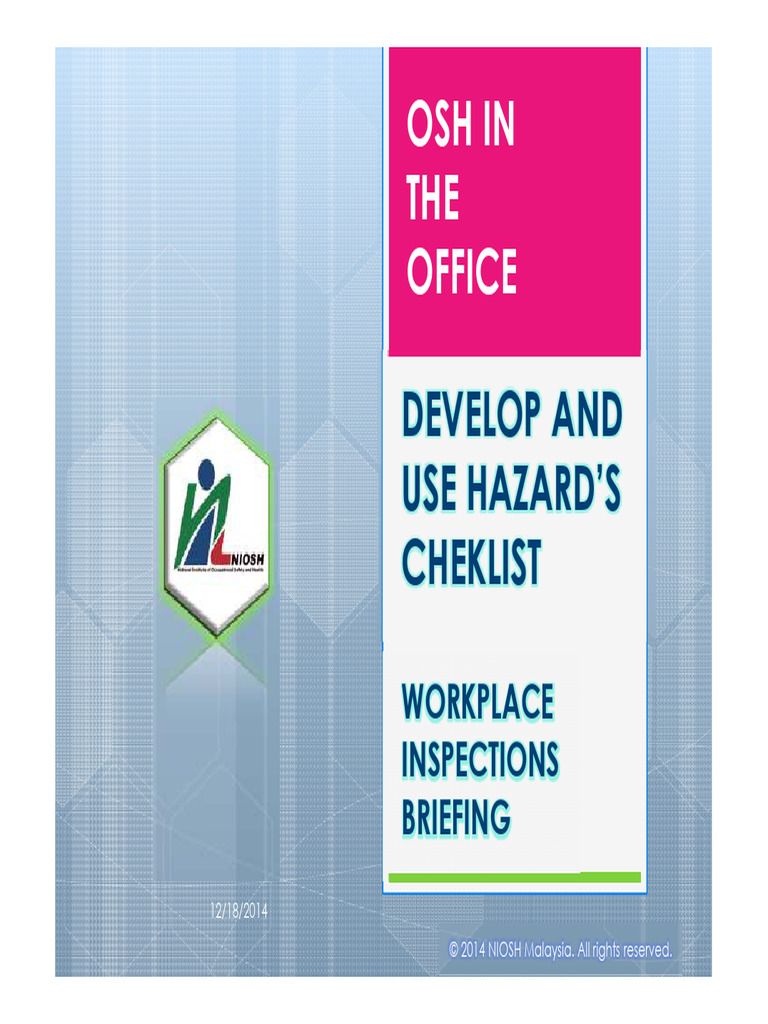 06-Develop and Use Hazards Checklist | PDF | Occupational Safety And ...
