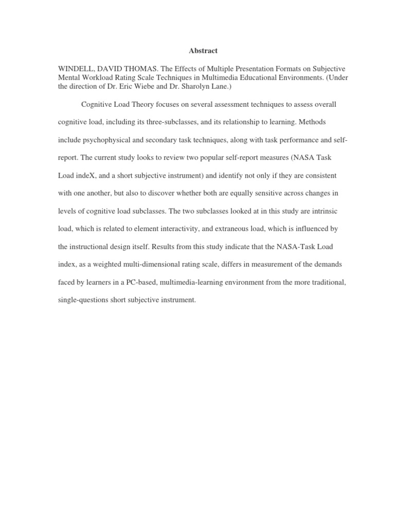 Cognitive Load Theory | PDF | Working Memory | Workload