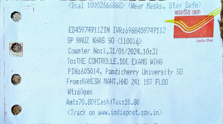 Speed Post Receipt | PDF