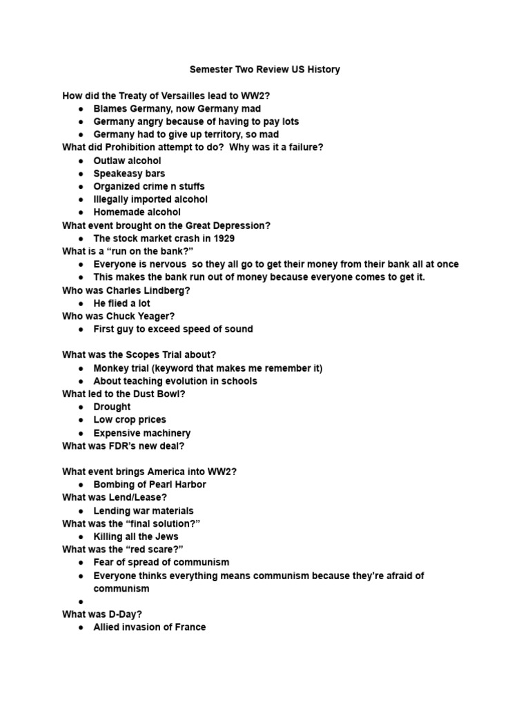 Semester Two Review US History | PDF | Cuba