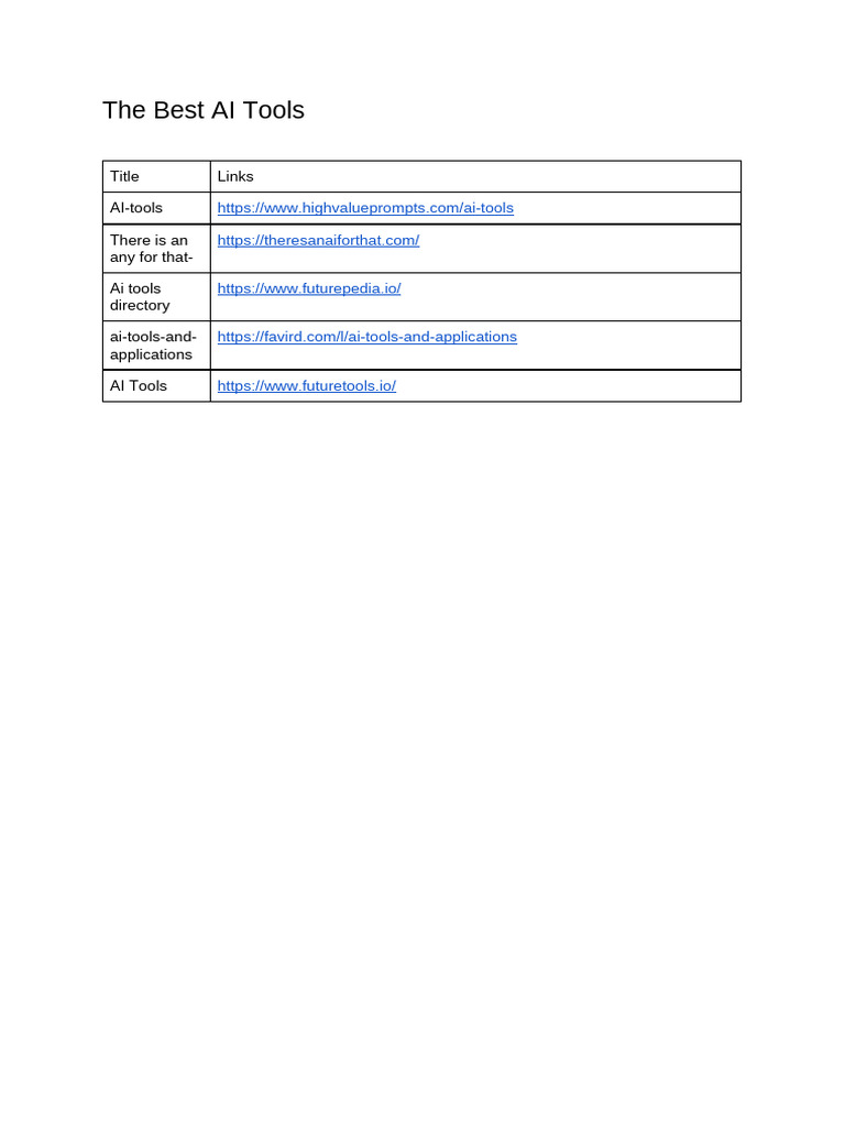 The Best AI Tools Directory | PDF