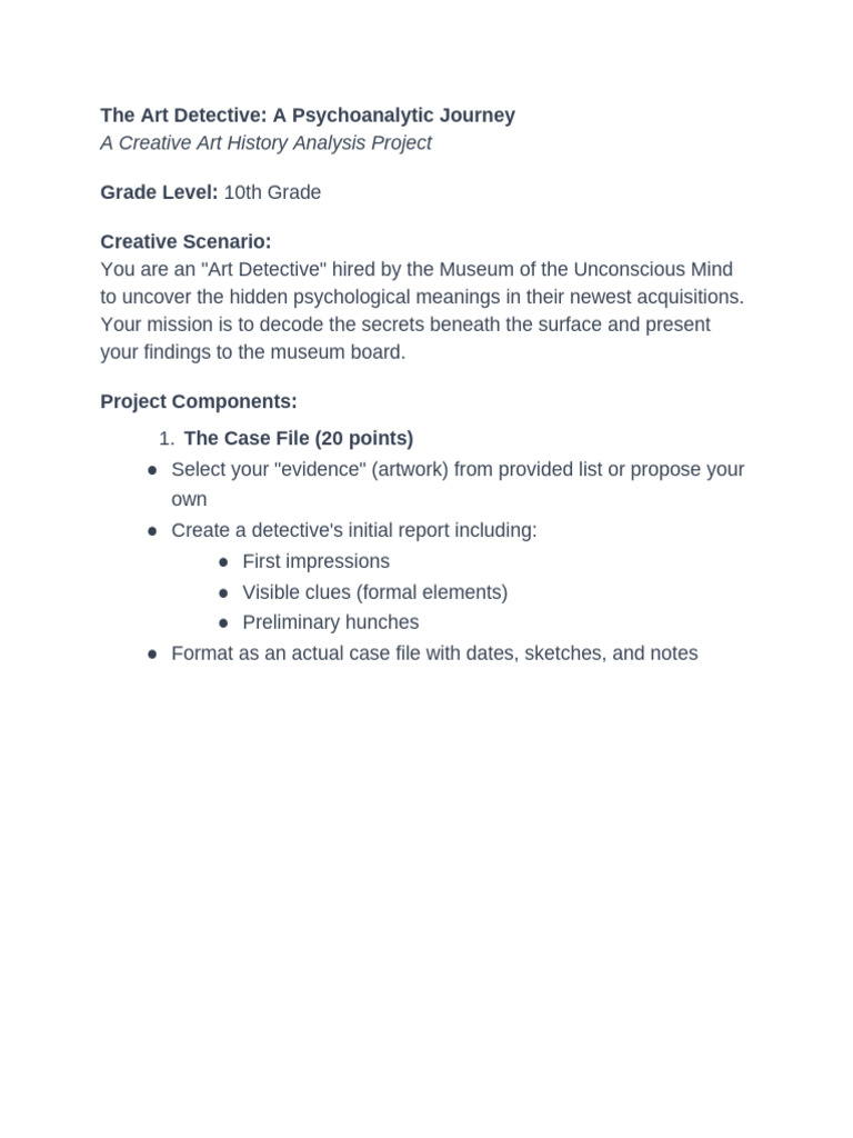 The Art Detective - A Psychoanalytic Journey | PDF