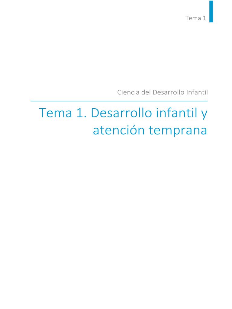 TEMA 1. Desarrollo | PDF | Comportamiento | Desarrollo infantil