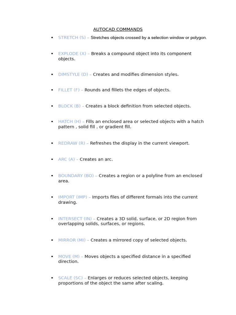 Autocad Commands | PDF