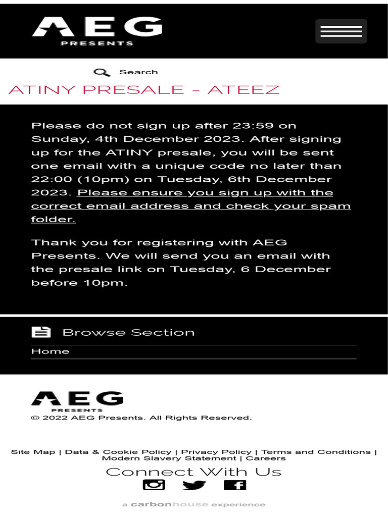 ATEEZ ATINY Presale Registration Info | PDF