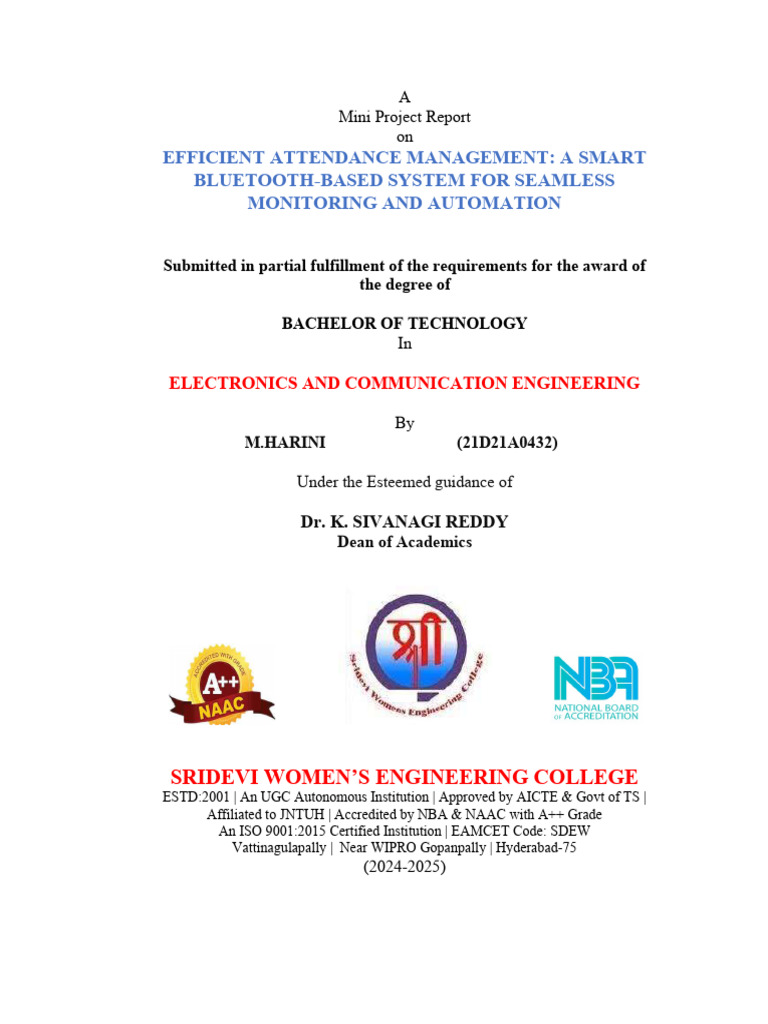 Miniproject Doc | PDF | Automation | Bluetooth