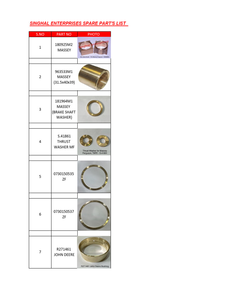 Se General Part List | PDF