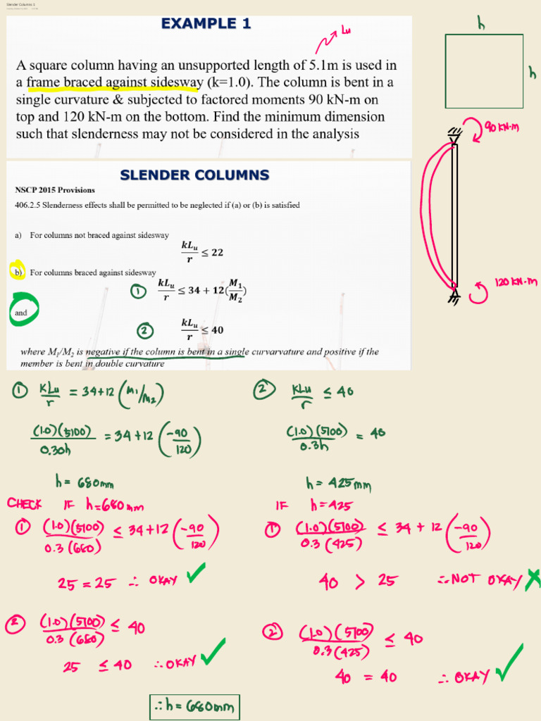 Slender Columns 1 | PDF