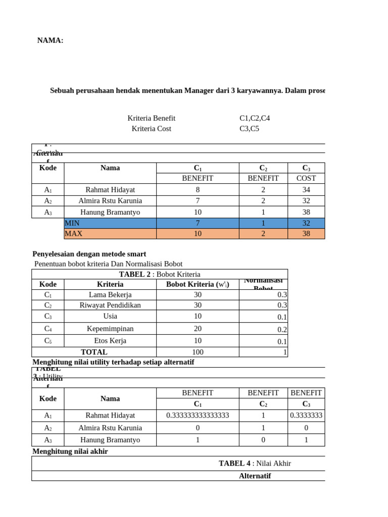 Perhitungan Smart | PDF