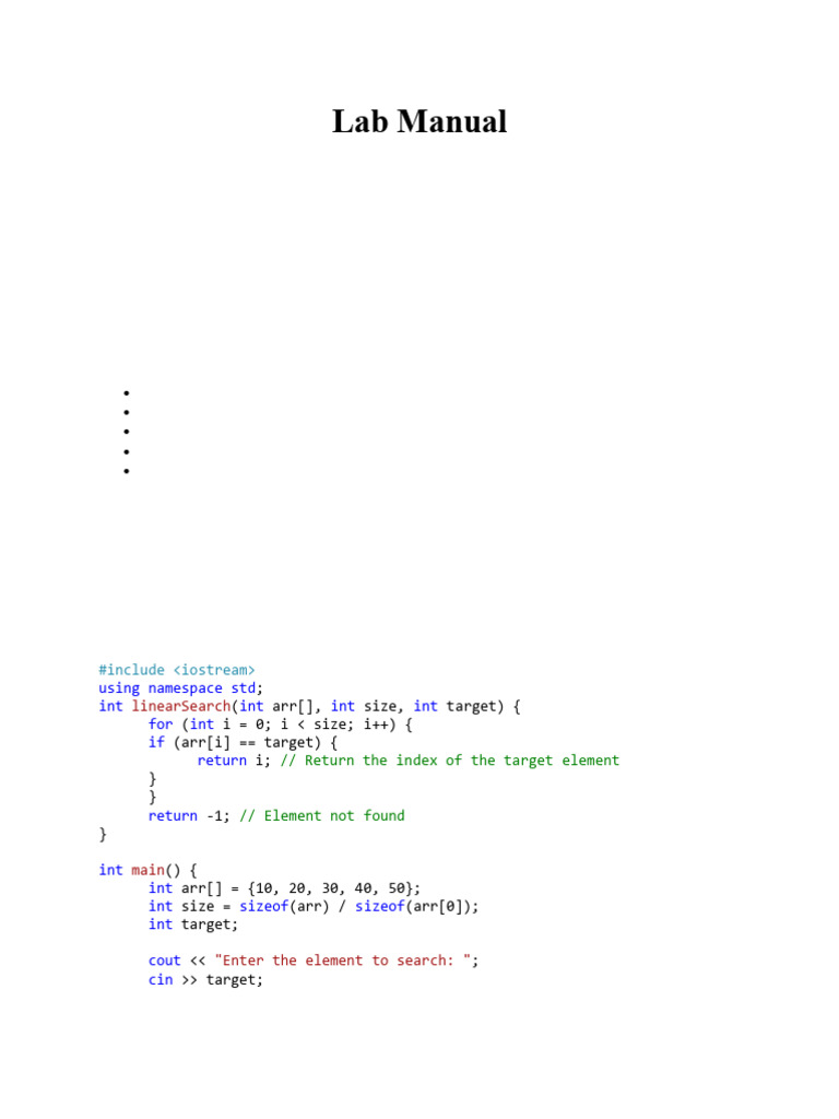 Lab Manual_DSA | PDF | C++ | Computer Science Lab Manual_DSA | PDF | C++ | Computer Science