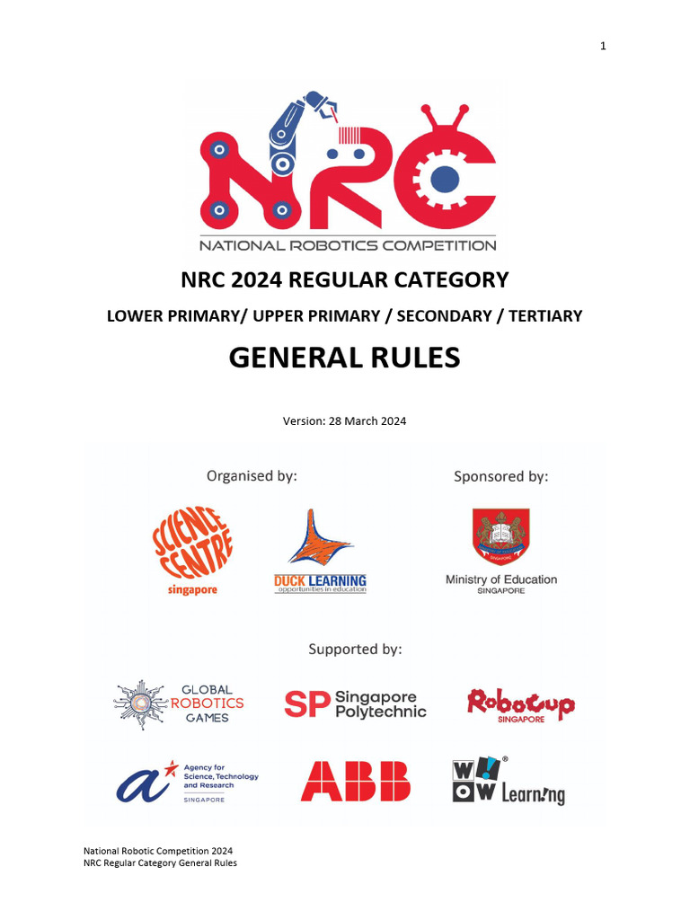 01 NRC Regular Category General Rules | PDF