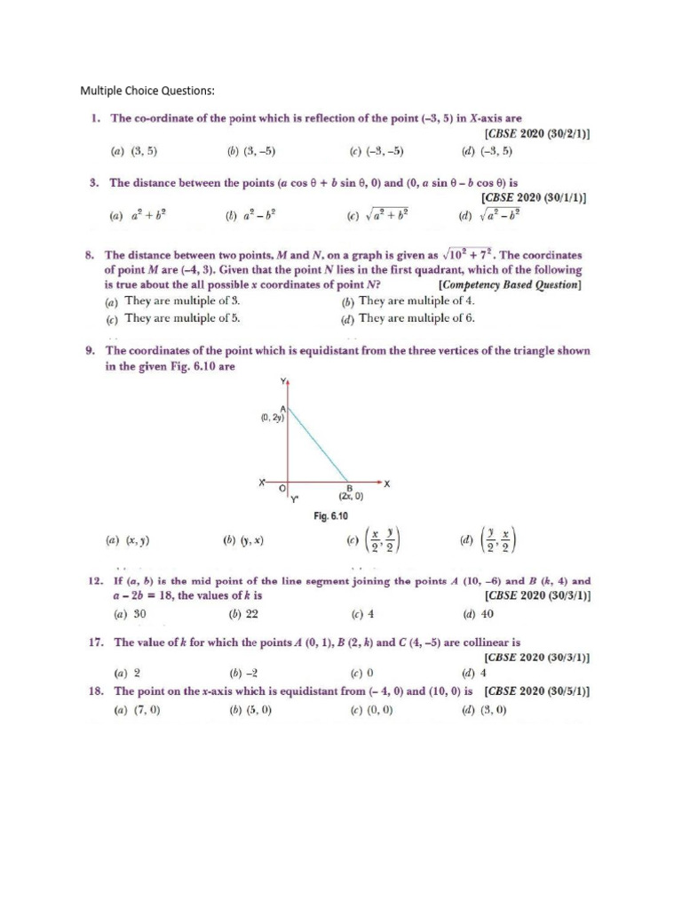 10-Maths-CoordinateGeometry | PDF