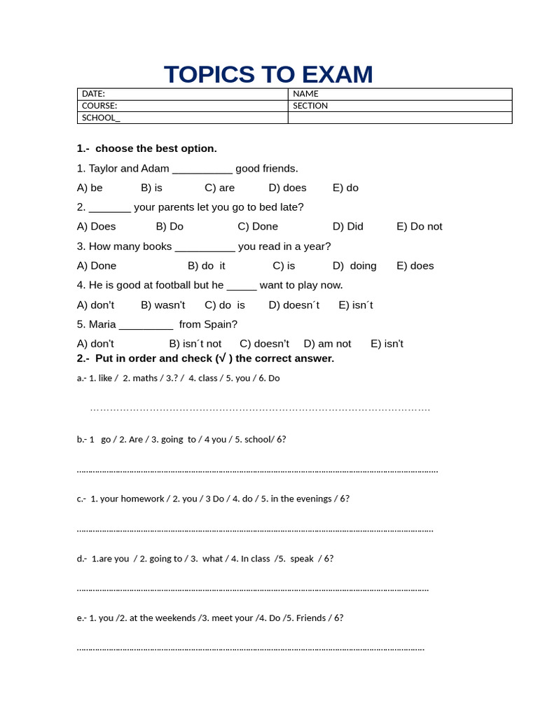 Temas de Examen Decimo | PDF