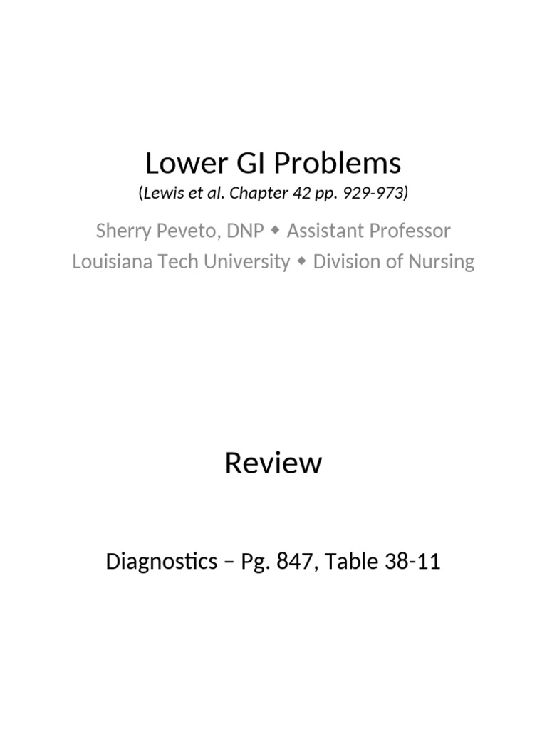 Lower GI Problems | PDF | Crohn's Disease | Hemorrhoid