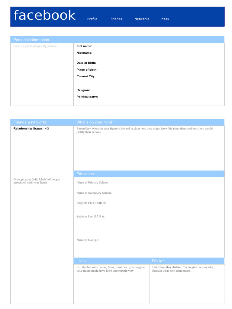 Facebook Character Profile Hitler Colour | PDF