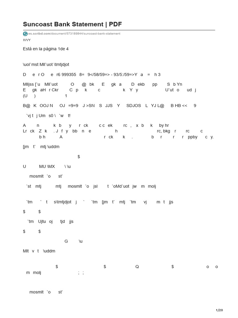 Suncoast Bank Statement PDF | PDF