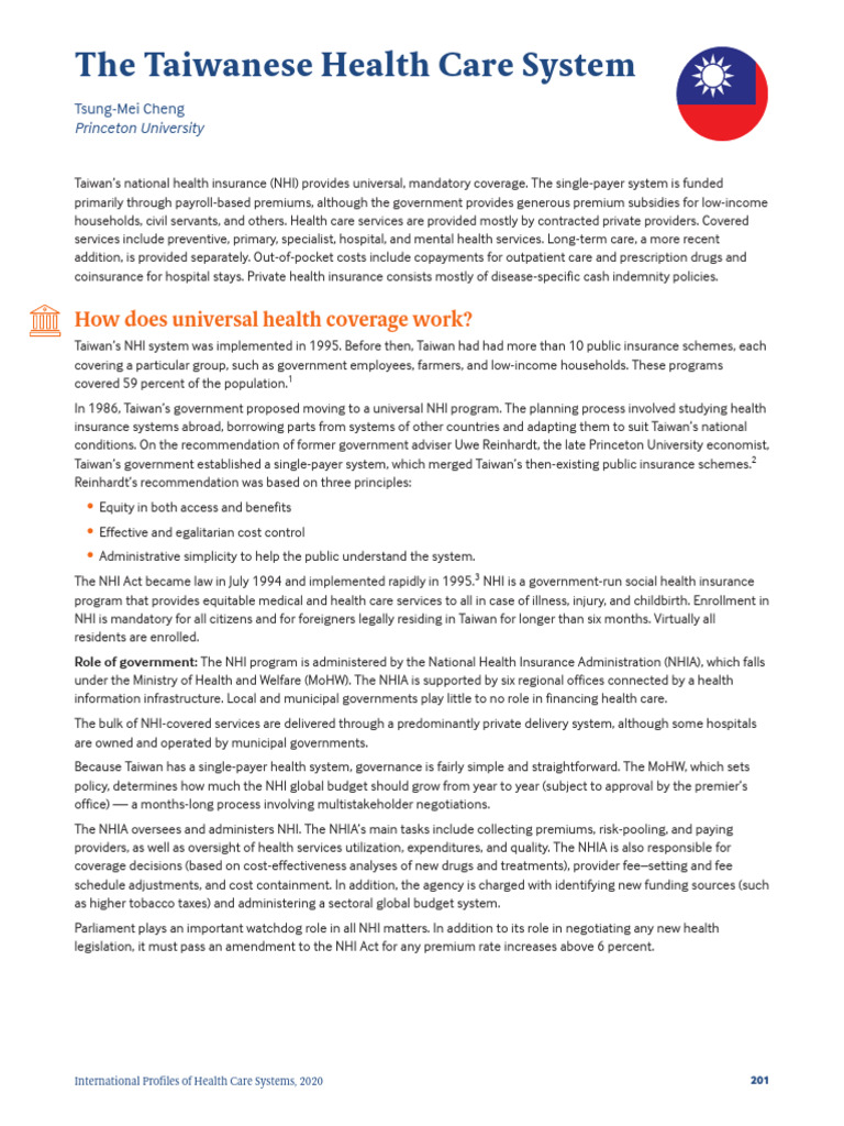Taiwan's Universal Health Care System | PDF | Long Term Care | Hospital