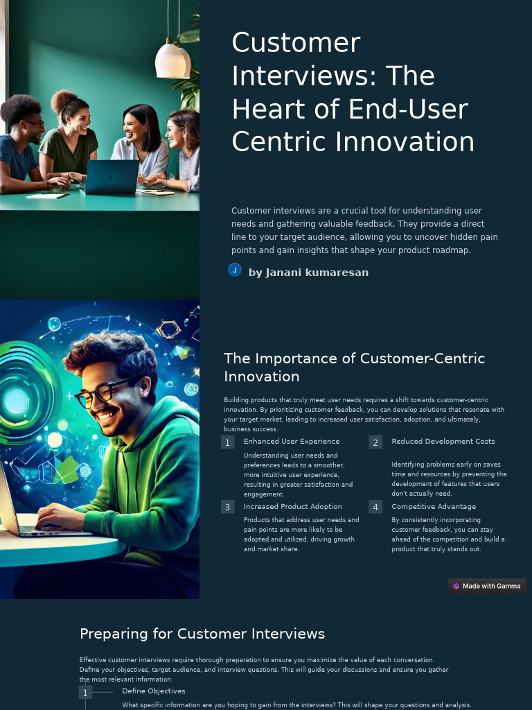 Customer Interviews The Heart of End User Centric Innovation | PDF ...
