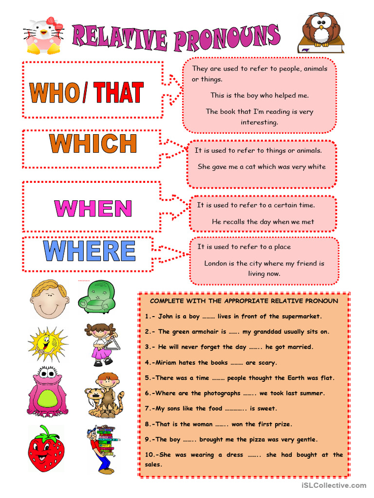 Relative Pronouns Exercise | PDF