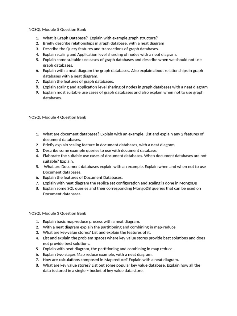 NoSQL Databases Study Guide | PDF