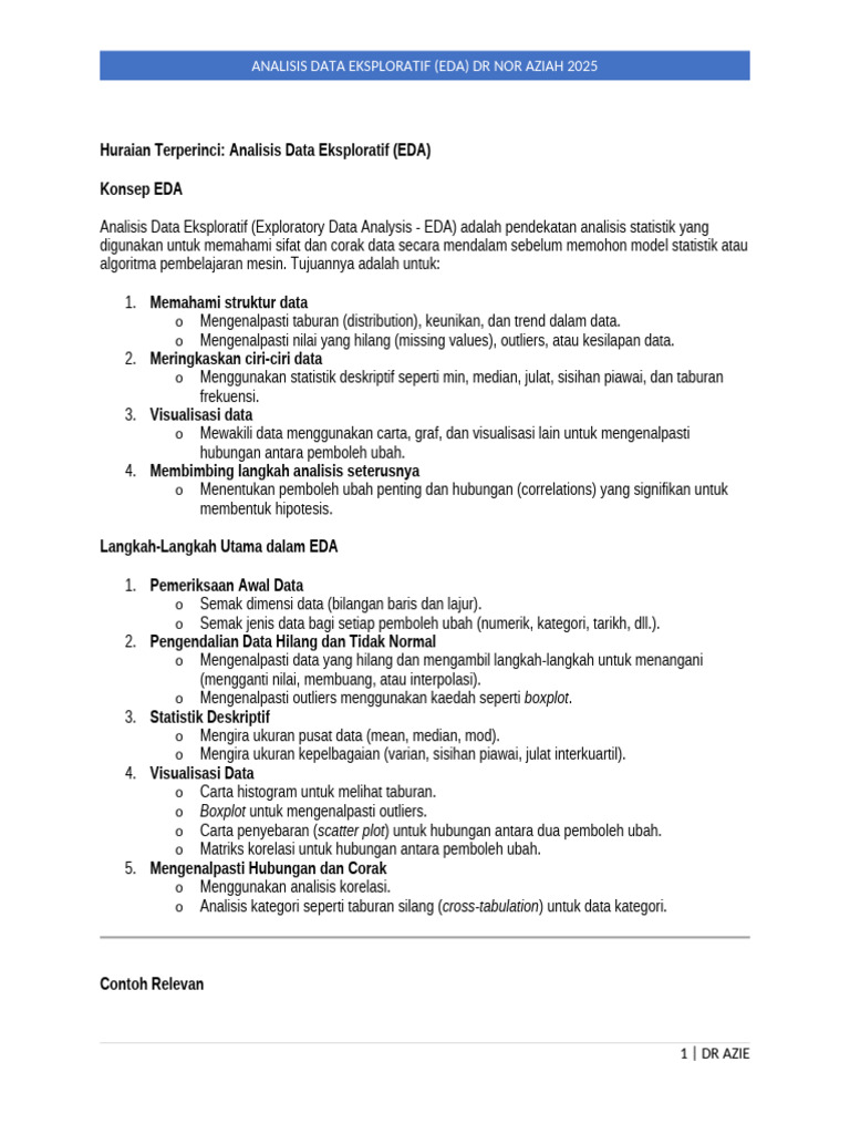 Analisis Data Eksploratif (EDA) | PDF