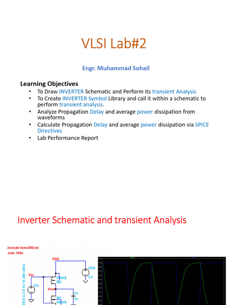 VLSI Lab# 2 On LT-Spice - Inverter Design | PDF | Power Inverter | Spice