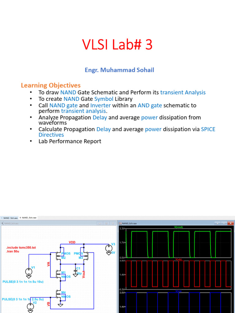 VLSI Lab: NAND & NOR Gate Analysis | PDF | Logic Gate | Computer Engineering