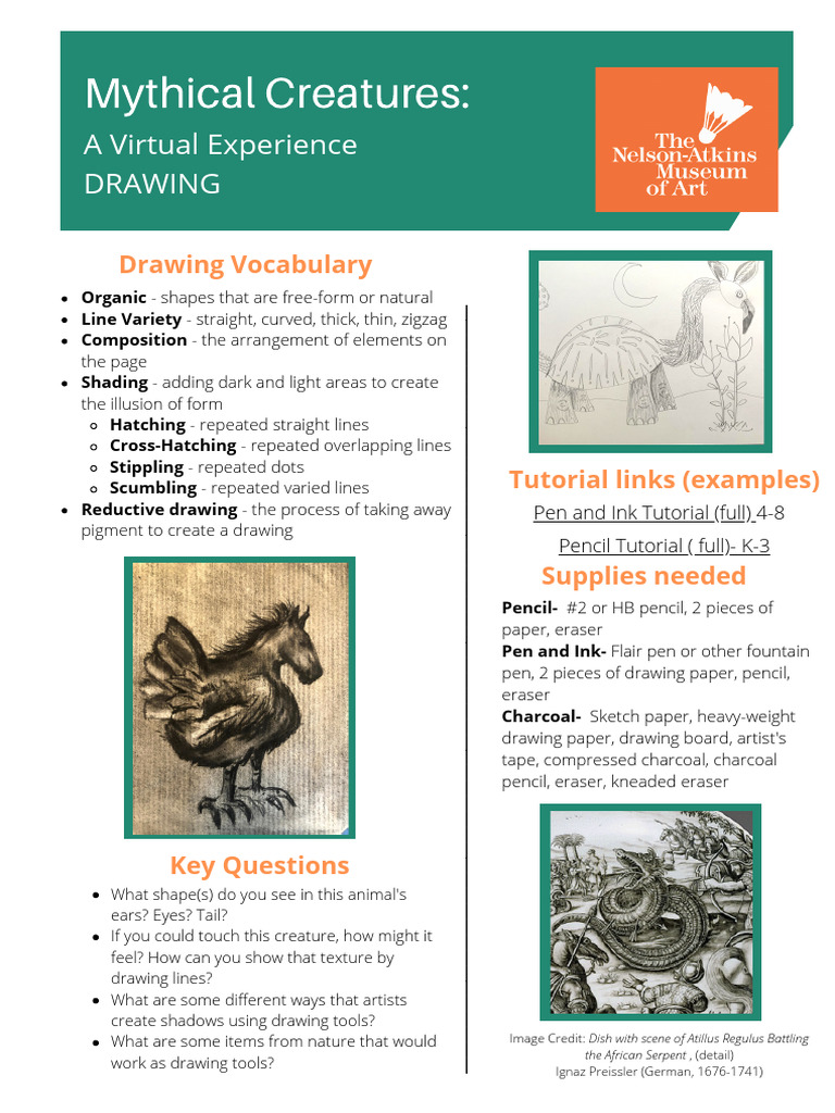 Mythical Creatures Drawing | PDF | Drawing | Artistic Techniques