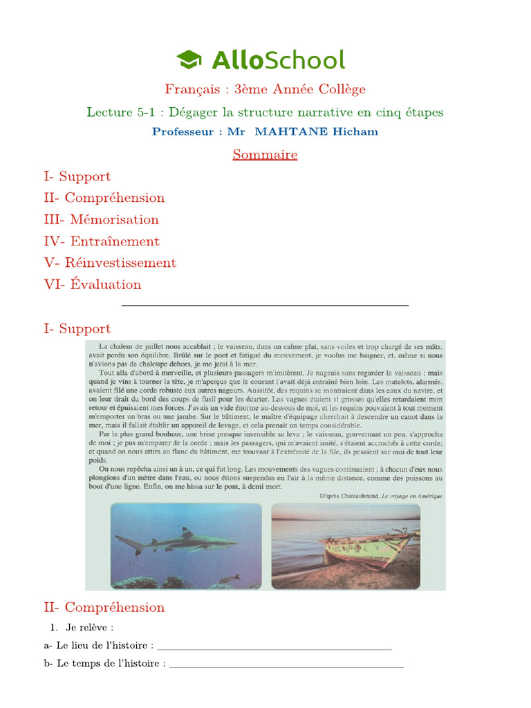 Lecture 5 1 Degager La Structure Narrative en Cinq Etapes 2 1 | PDF