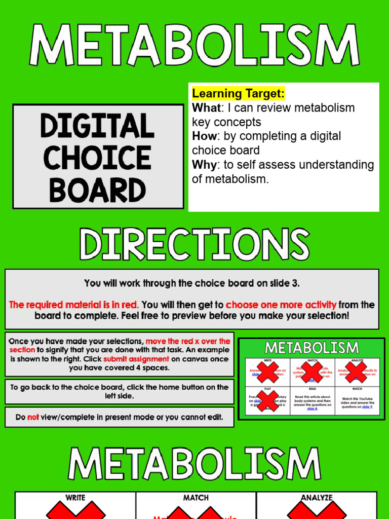 Kassandra Cruz - Metabolism Digital Choice Board | PDF | Metabolism ...