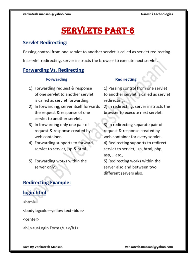 Servlets Part 6 | PDF | Java Enterprise Platform | Java Platform