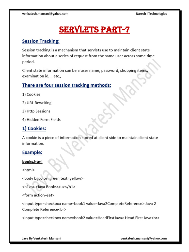 Servlets Part 7 | PDF | Software | Java Enterprise Platform