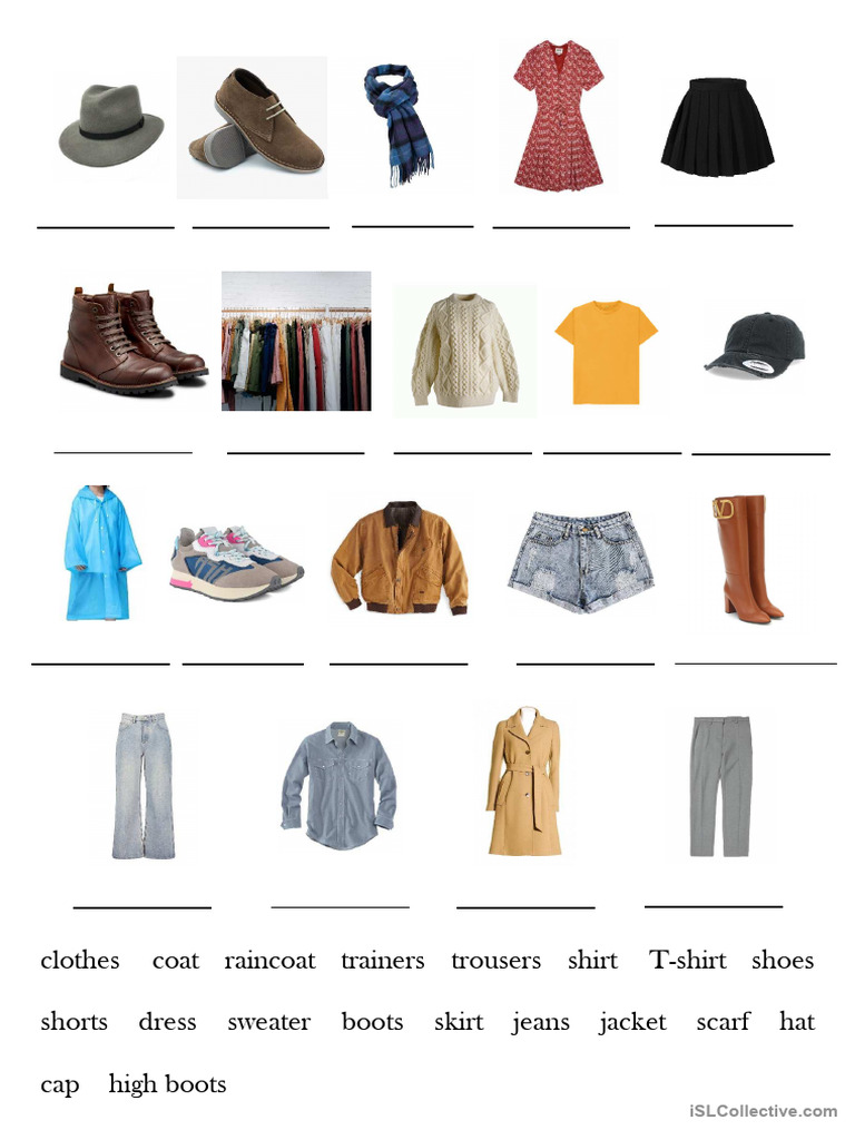 Clothes Vocabulary | PDF
